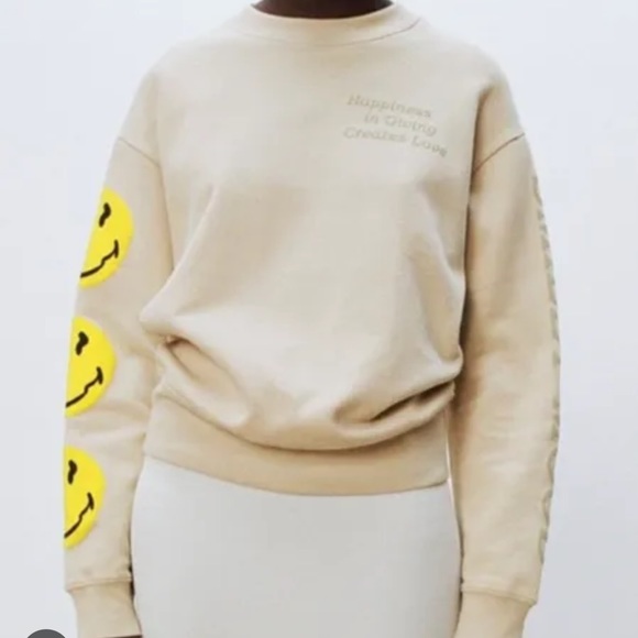 Zara | Tops | Zara X Smiley Face Club Crewneck Size M | Poshmark